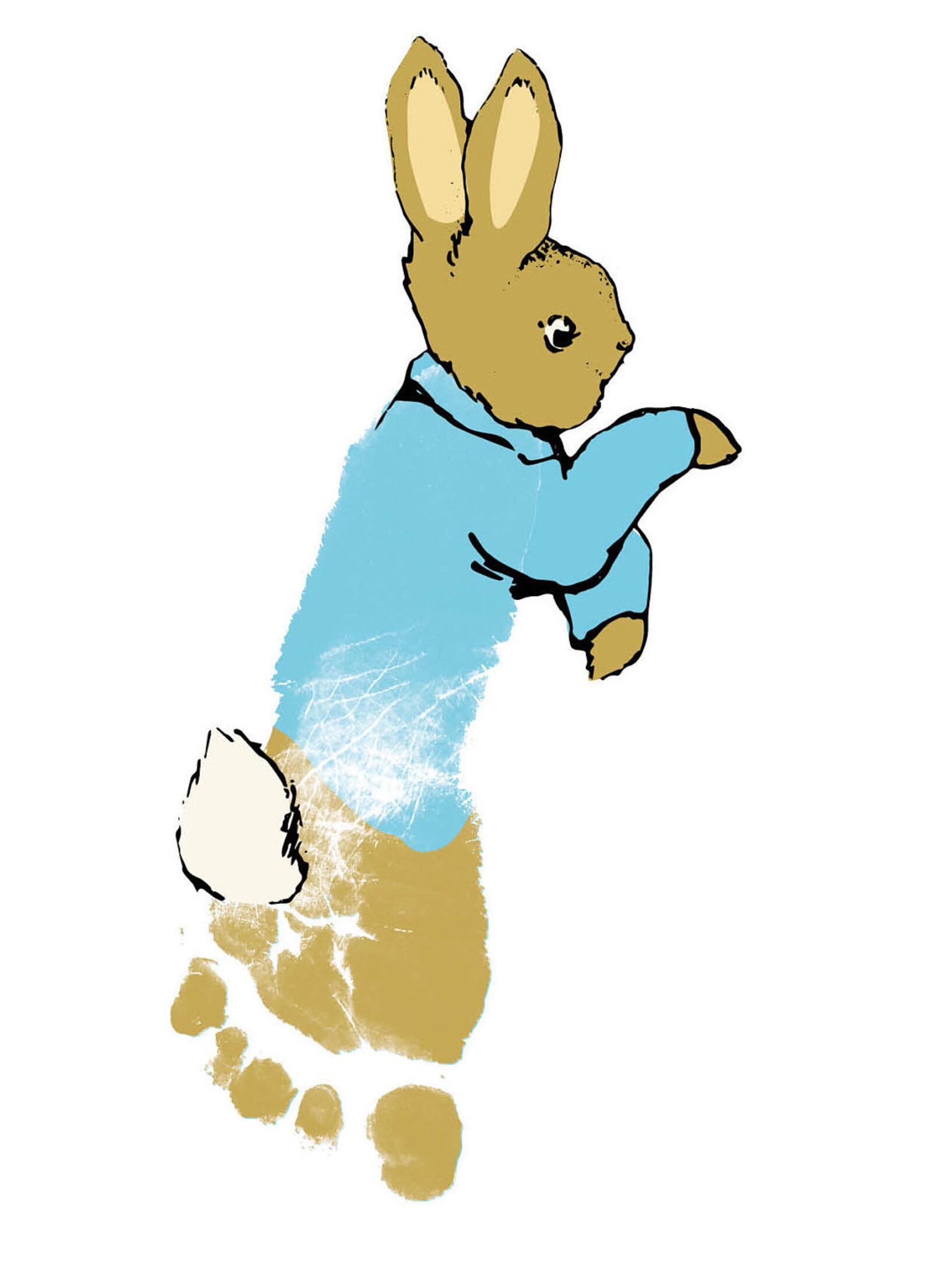 Peter Rabbit Print Baby foot print art Beatrix Potter Print | Etsy