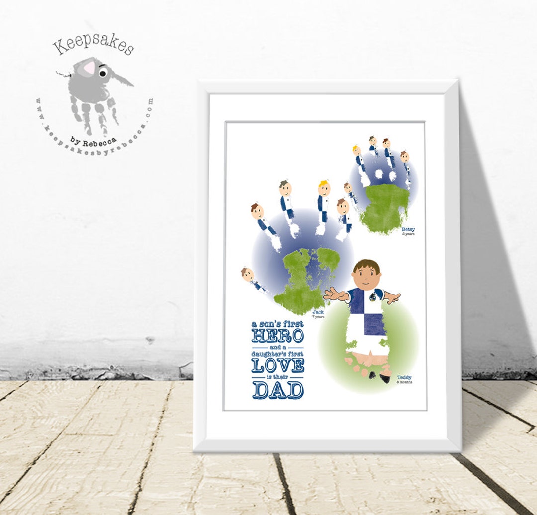 Personalised Gift for Dad, Football Fan Gift, Football Print for Dad ...