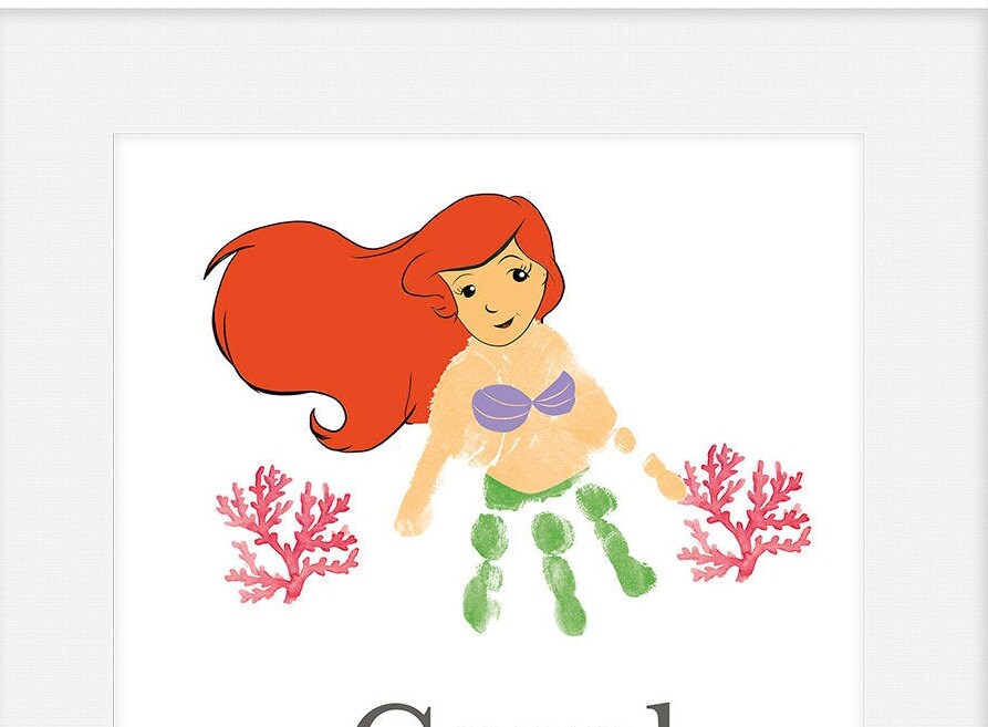 Little Mermaid Print Mermaid Handprint Keepsake | Etsy