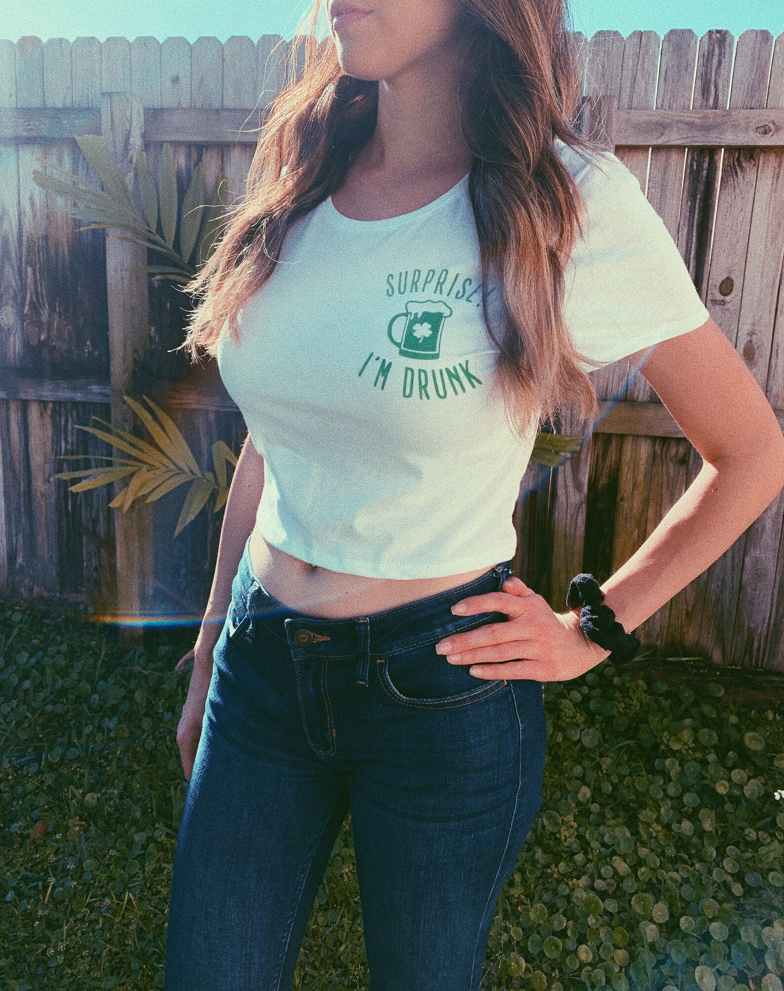 Crop Top St Patricks Day Surprise I M Drunk Shirt St Etsy