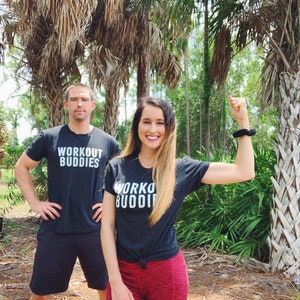 Workout Buddies, Matching Workout Shirts, His and Hers, Couples Workout ...