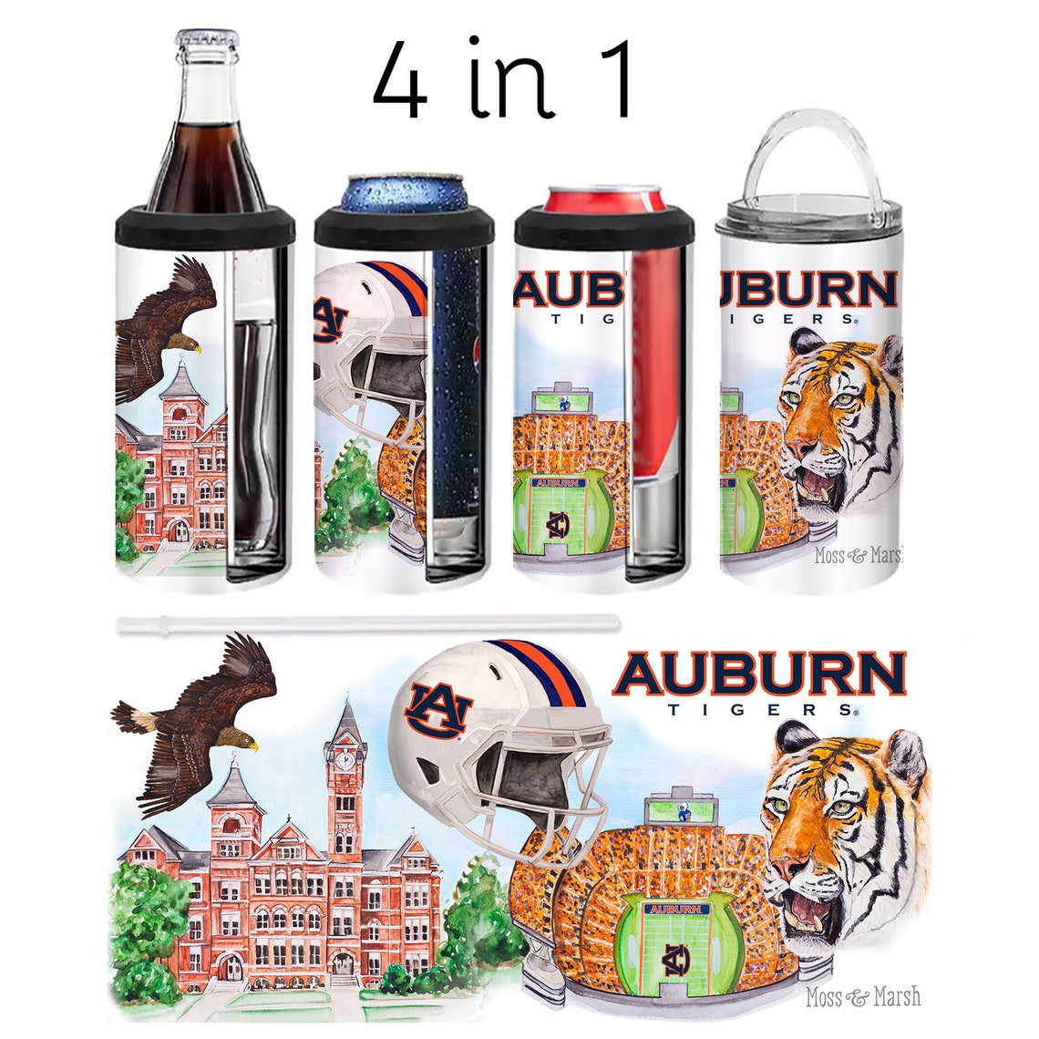 Auburn University Can Cooler - 3 in 1 Can Cooler - AU Can Cooler - Etsy