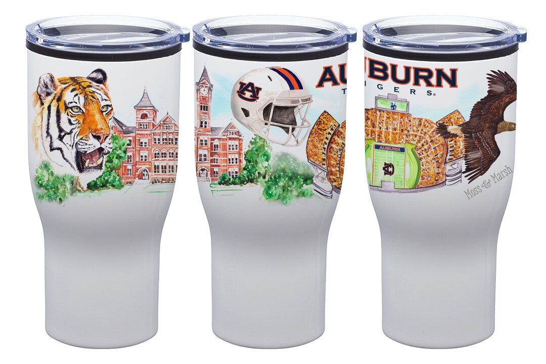 Auburn University Watercolor Cup - AU Stainless Steel Tumbler 30oz ...