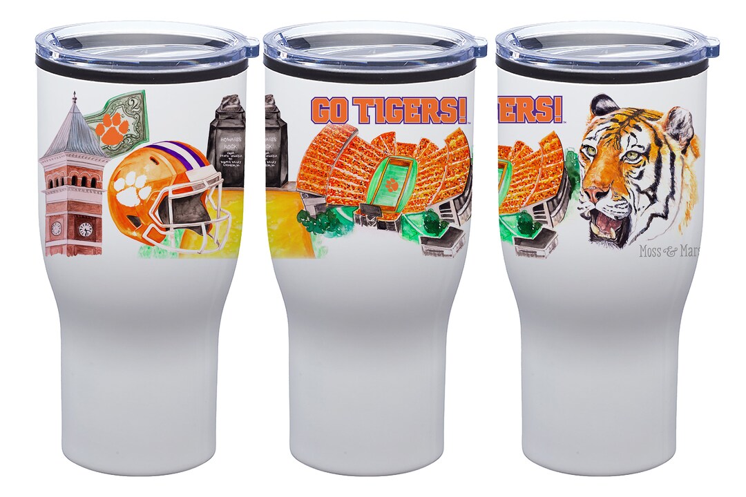 Clemson University Watercolor Cup - Stainless Steel Tumbler 30oz ...
