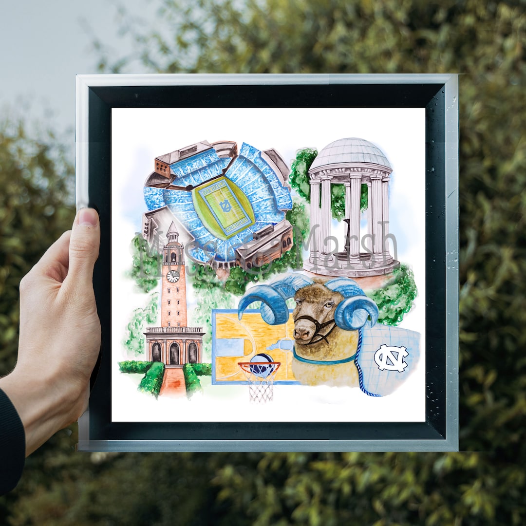 The University of North Carolina Collage Print - Etsy
