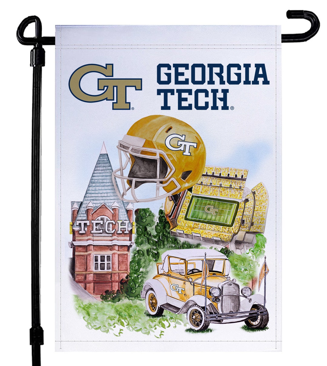 Georgia Tech Garden Flag - Georgia Tech Watercolor Yard Flag - GT ...