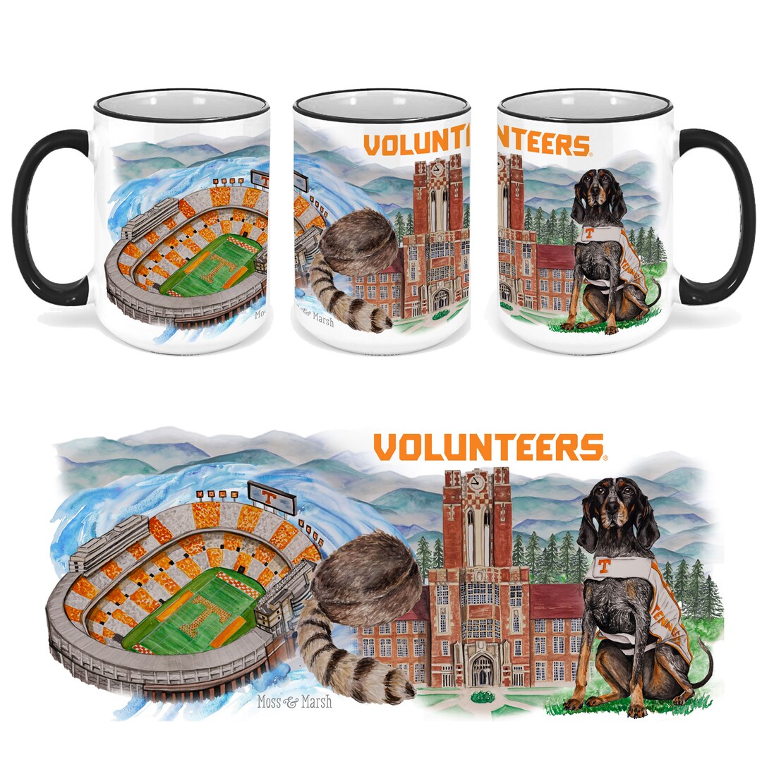 University of Tennessee Coffee Tea Mug - UT Watercolor Collage Mug ...