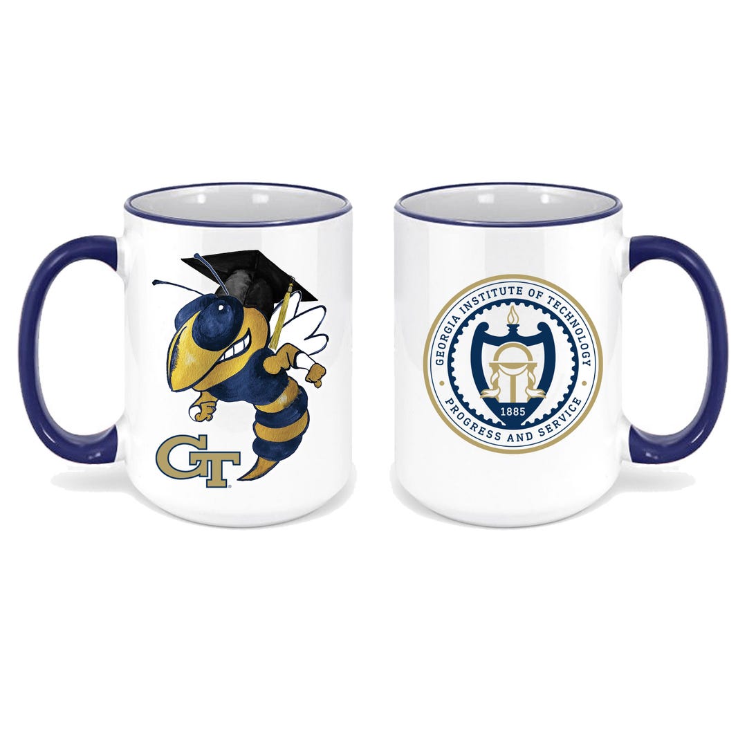 Georgia Tech Buzz Graduate Watercolor Mug - Etsy