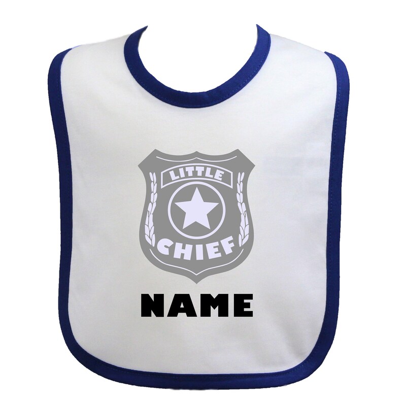 Police Officer Personalized Baby Bib Little Chief With Badge - Etsy