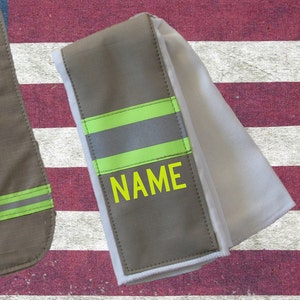 Firefighter Personalized TAN Bib & Burp Rag Set - Etsy