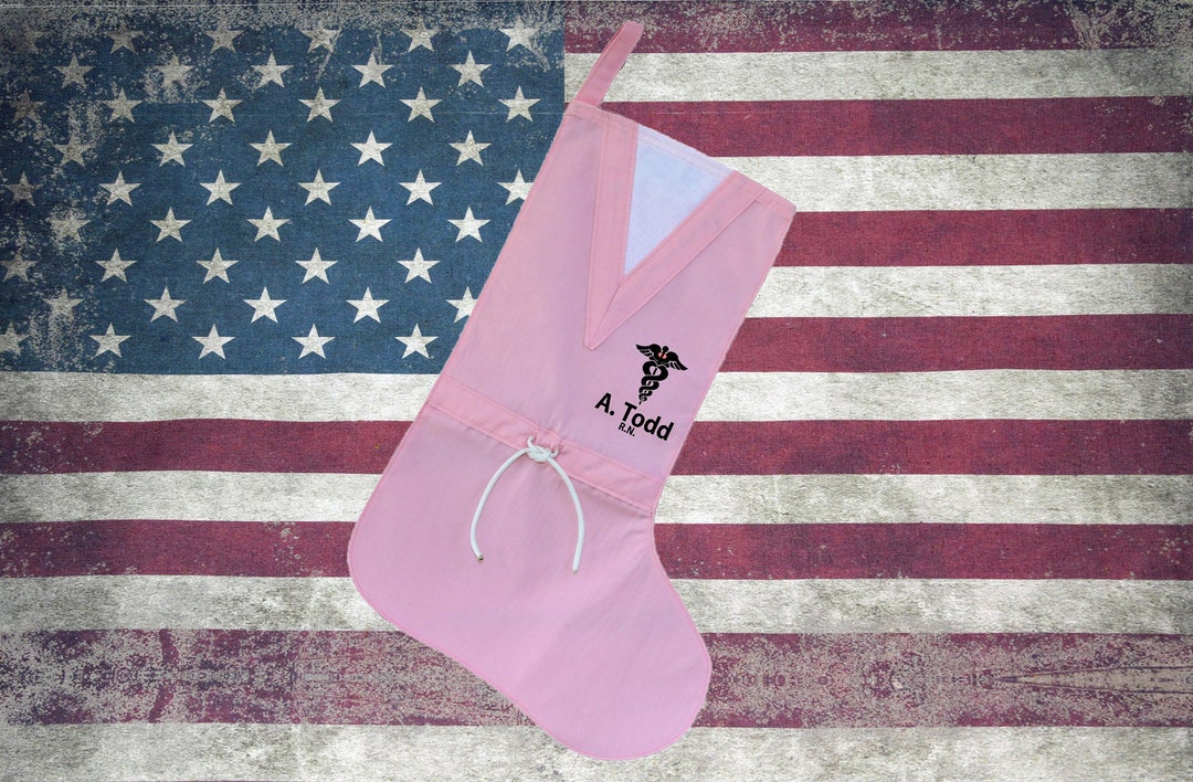 Medical Personalized LIGHT PINK Scrub Christmas Holiday Gift Stocking ...