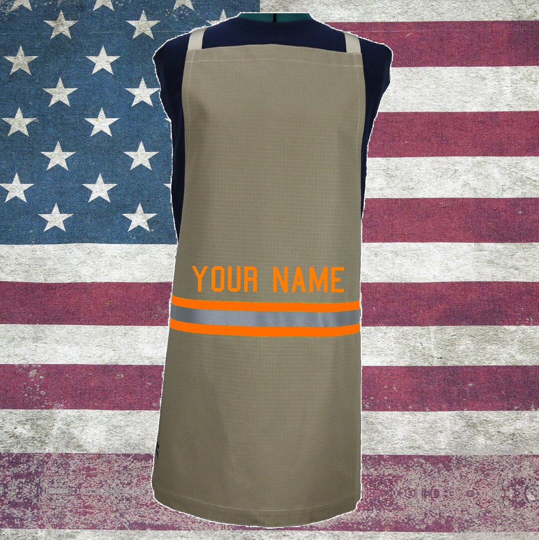 Firefighter Personalized TAN Cooking Grilling Apron With ORANGE ...