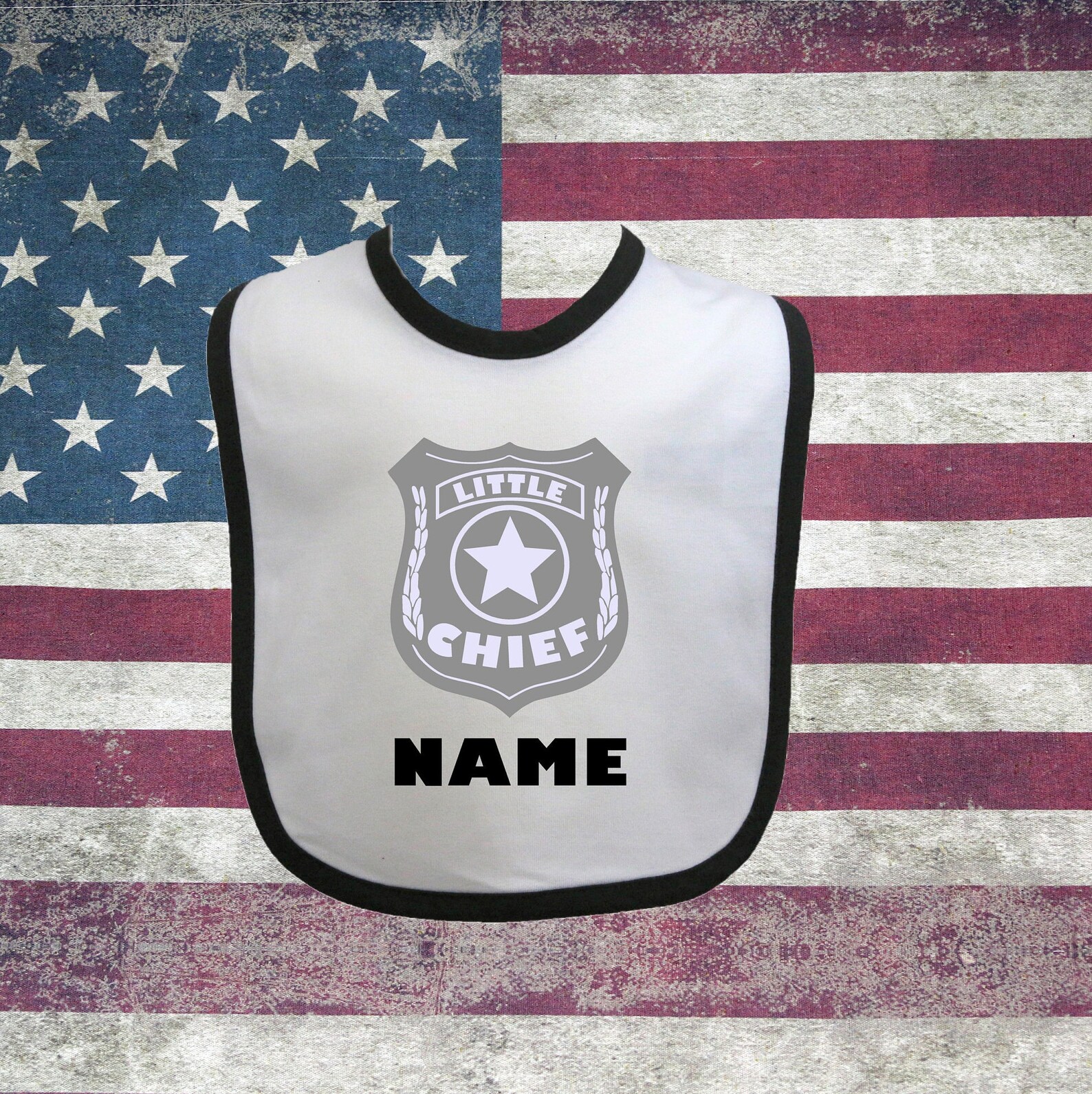 Police Officer Personalized Baby Bib Little Chief With Badge - Etsy