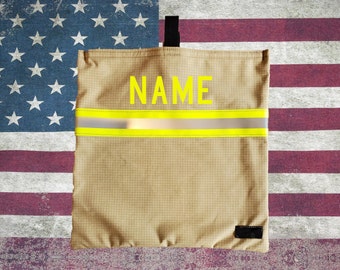 Tan and Black Firefighter Bag / SCBA Mask Bag / Cinch Sak ...