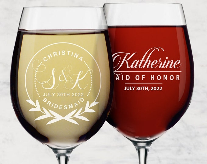 Personalized Wine Glasses Etched Wine Glasses Custom Wine Etsy