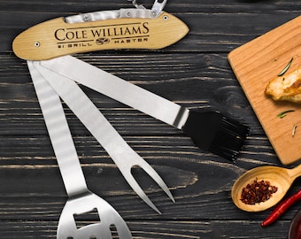 Engraved Grill Set Custom Grill ToolsGrilling Kit Engraved | Etsy