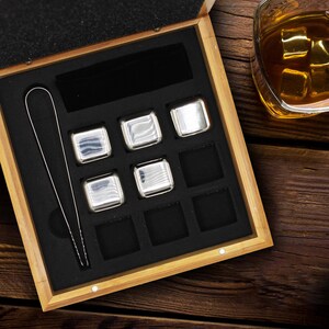Monogram Whiskey Stone Set - Engraved Whiskey Stone Box - Personalized ...