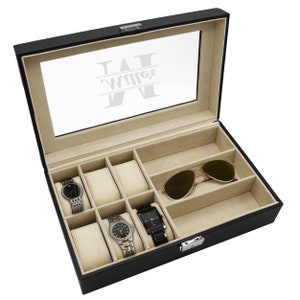 Personalized Watch and Sunglasses Box - Engraved Sunglasses and Watch ...