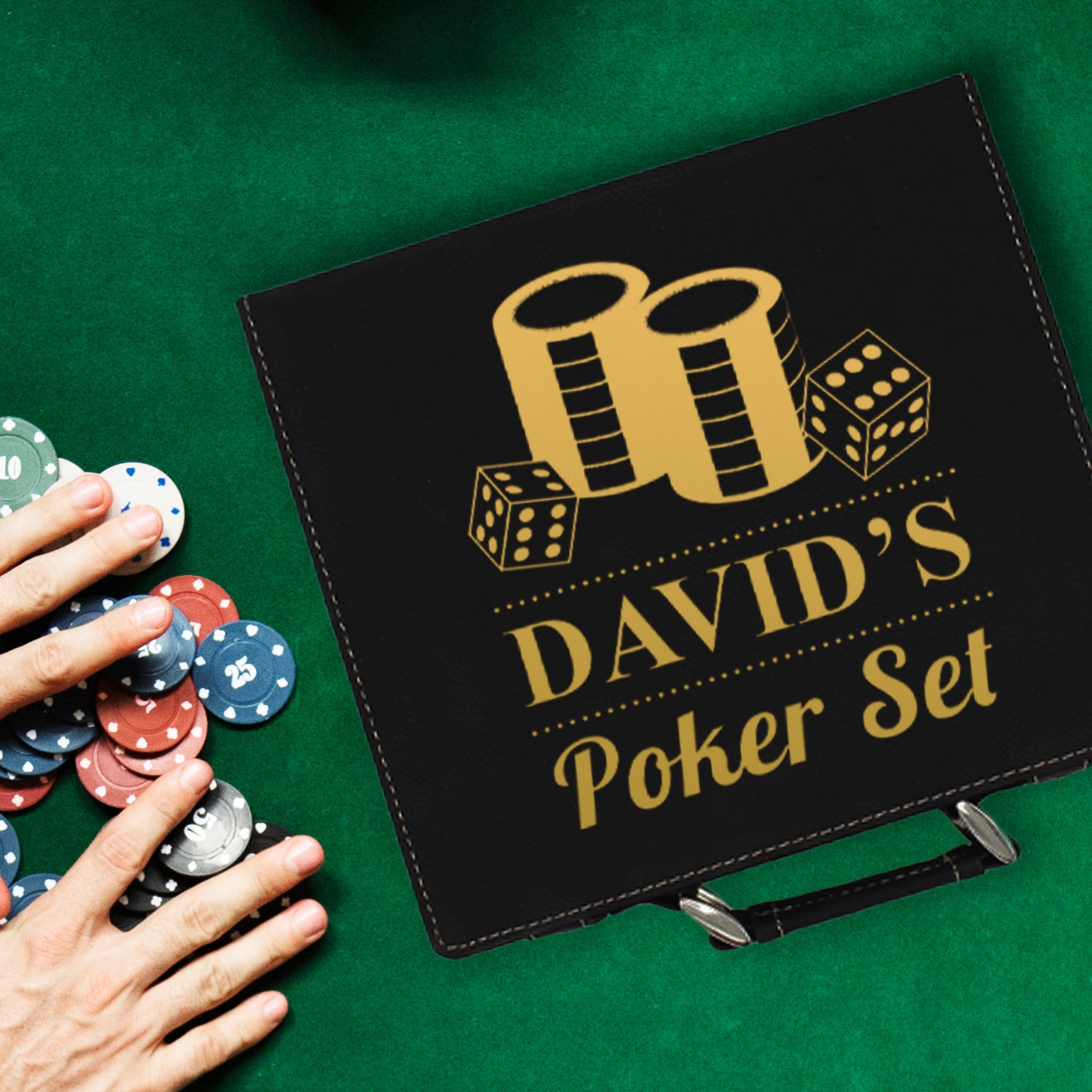 Poker Set - Poker Player Gifts - Personalized Poker Chip Set - Texas ...