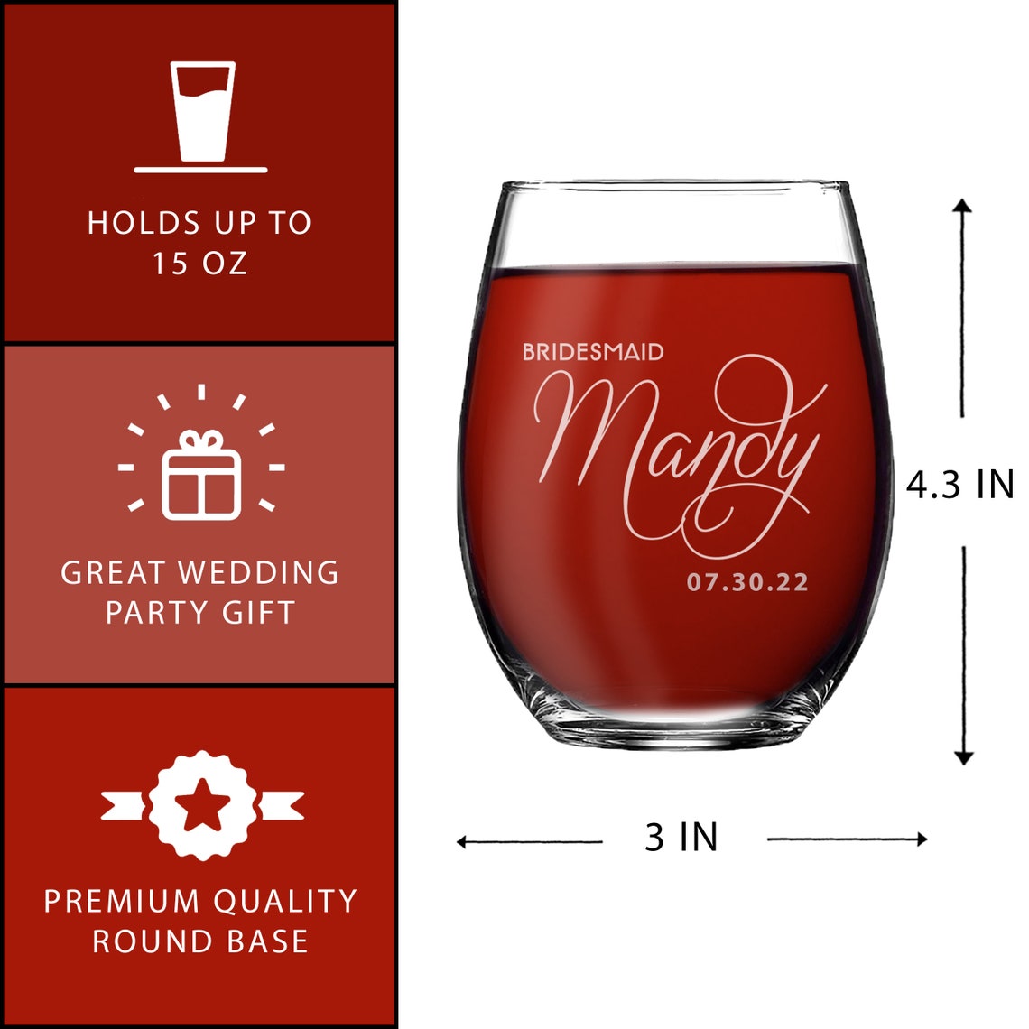 Personalized Stemless Wine Glasses Etched Wine Glasses Etsy