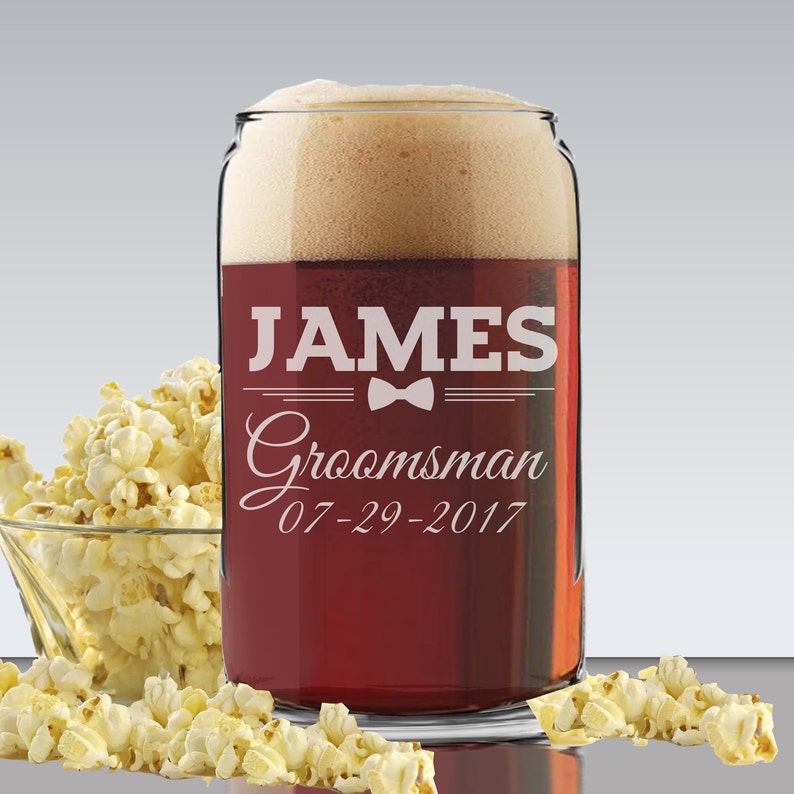 Personalized Beer Glass Can Beer Can Glasses Groomsmen Beer | Etsy