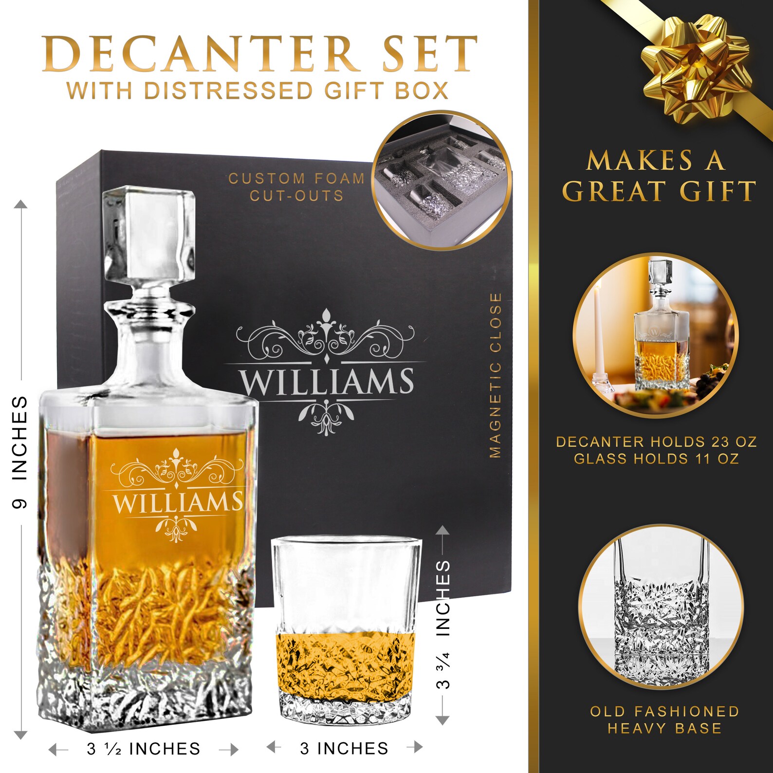 Whiskey Decanter Personalized Custom Whiskey Set Engraved Whiskey ...