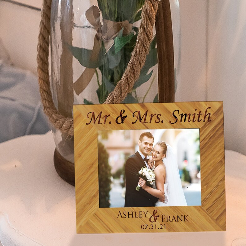 Personalized Just Married Picture Frame Custom Wedding | Etsy