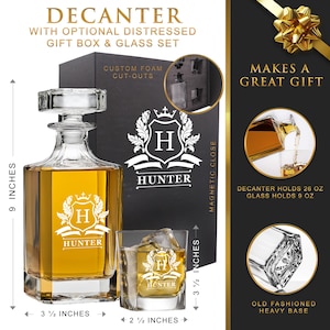 Decanter and Glasses Gift Set - Personalized Decanter With Gift Box ...