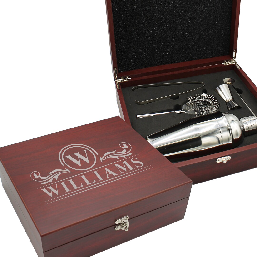 Martini Gift Set - Personalized Barware Set Customized Cocktail Mixing ...
