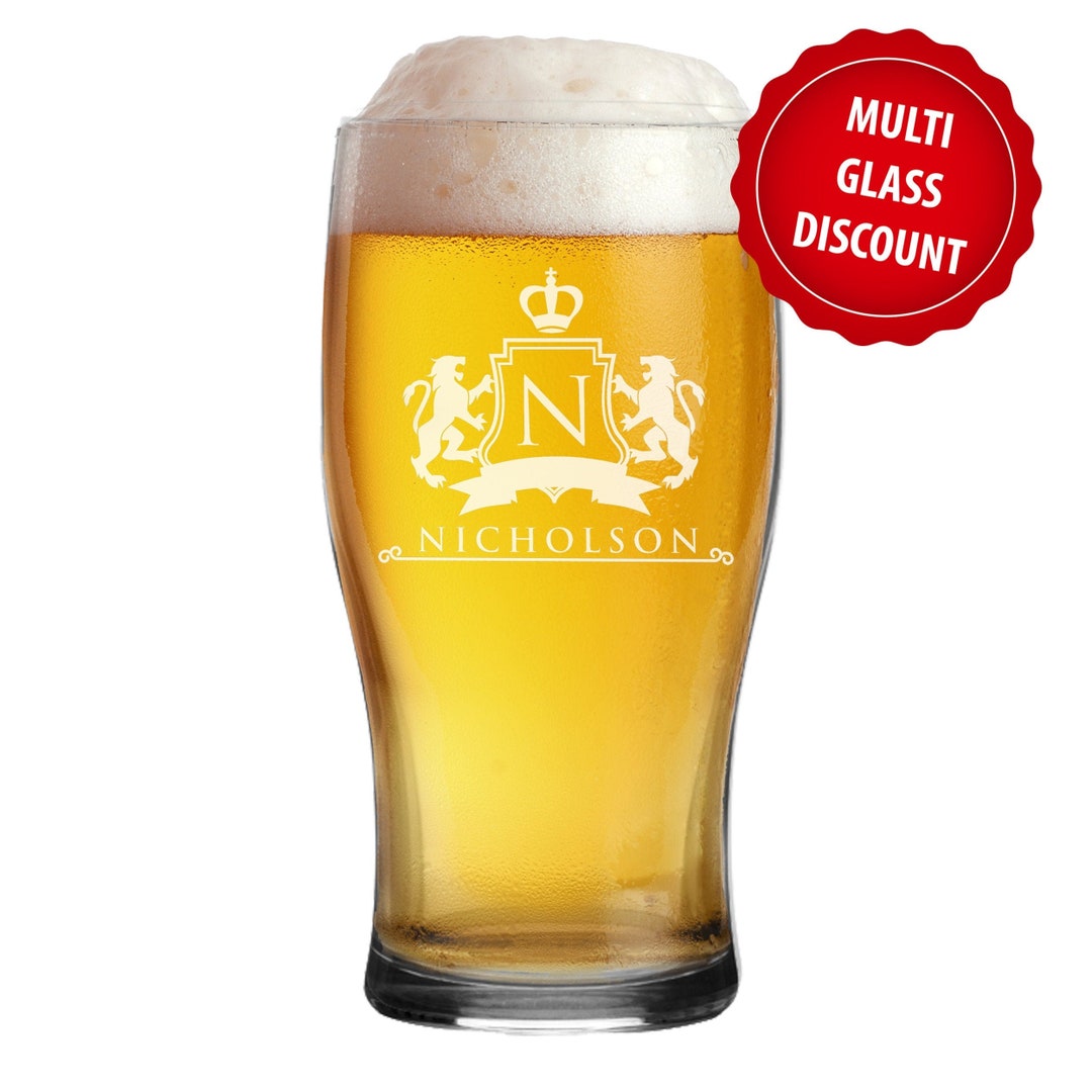 Engraved Pub Glass - Custom Pub Glasses - Personalized Pub Glasses ...