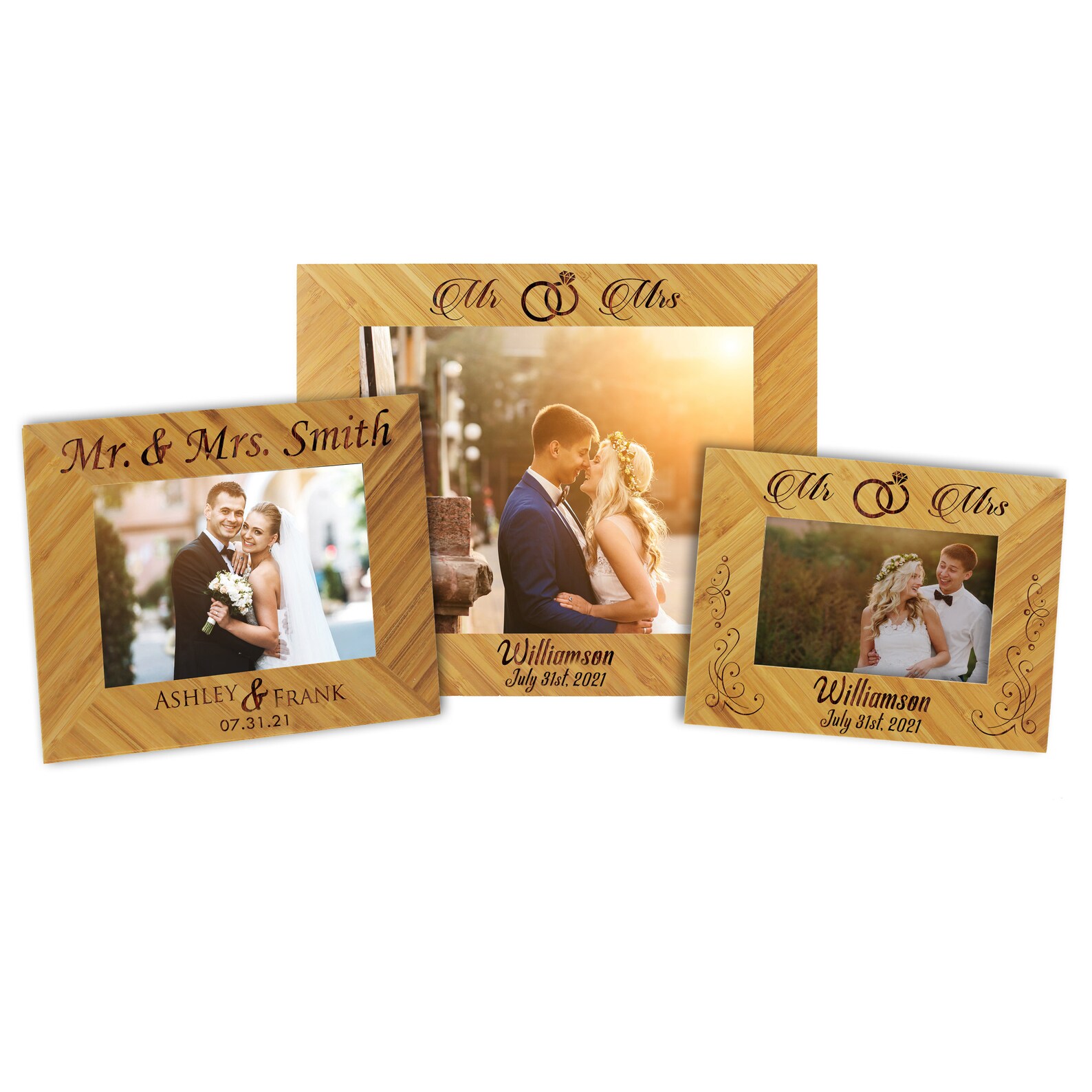 Personalized Just Married Picture Frame Custom Wedding | Etsy