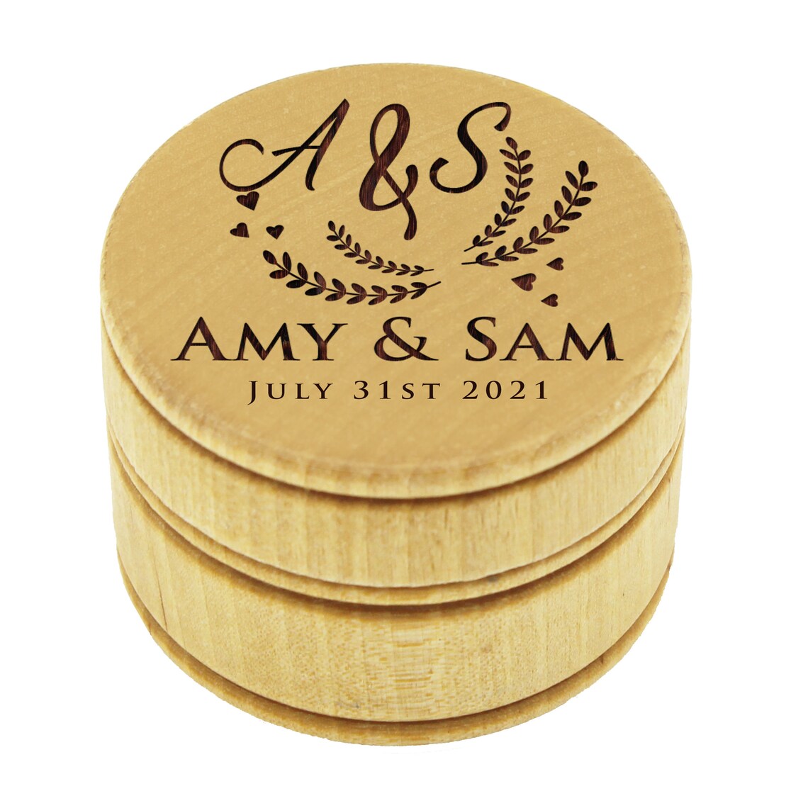 Wedding Rings Holder Rustic Ring Box Monogrammed Ring | Etsy