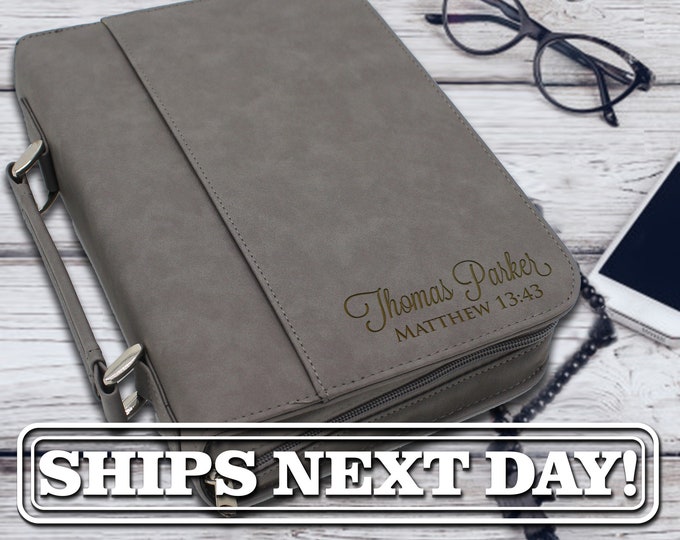 Custom Engraved Leather Bible Cover Leather Bible Cover Personalized ...