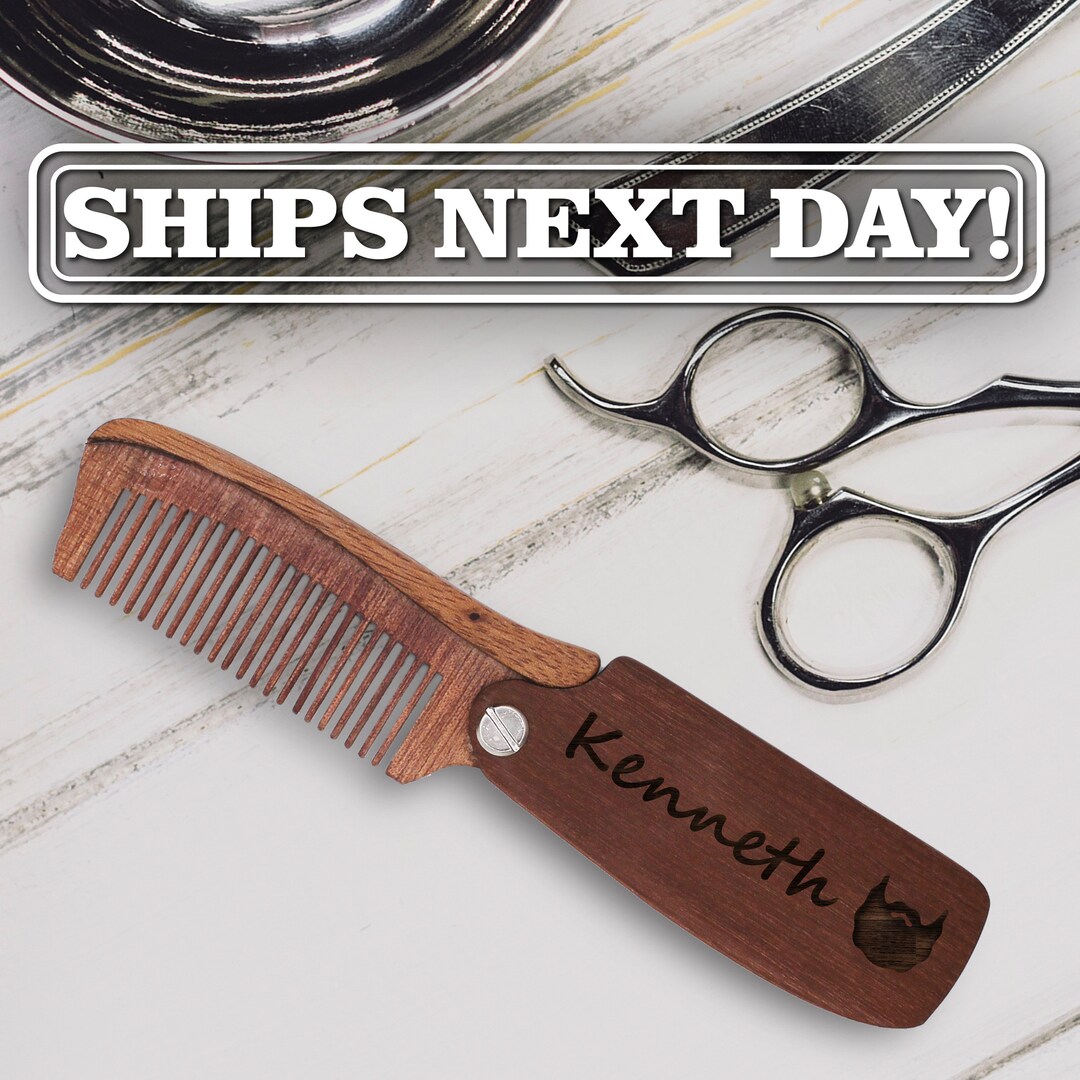 Engraved Beard Comb Wooden Comb Personalized Beard Brush Beard Comb ...