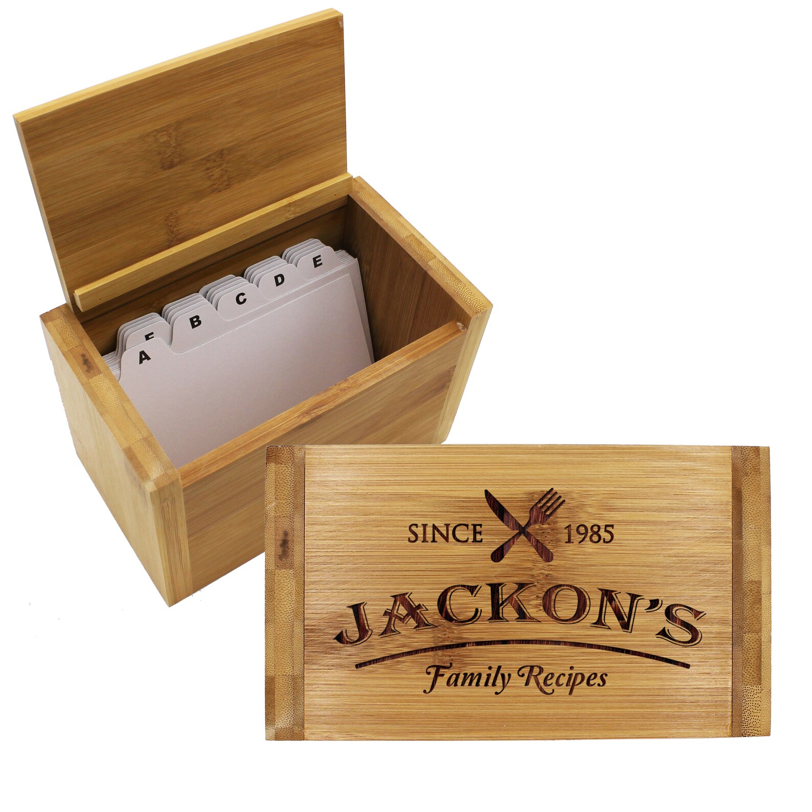 Personalized Wood Recipe Box Engraved Recipe Box Custom - Etsy