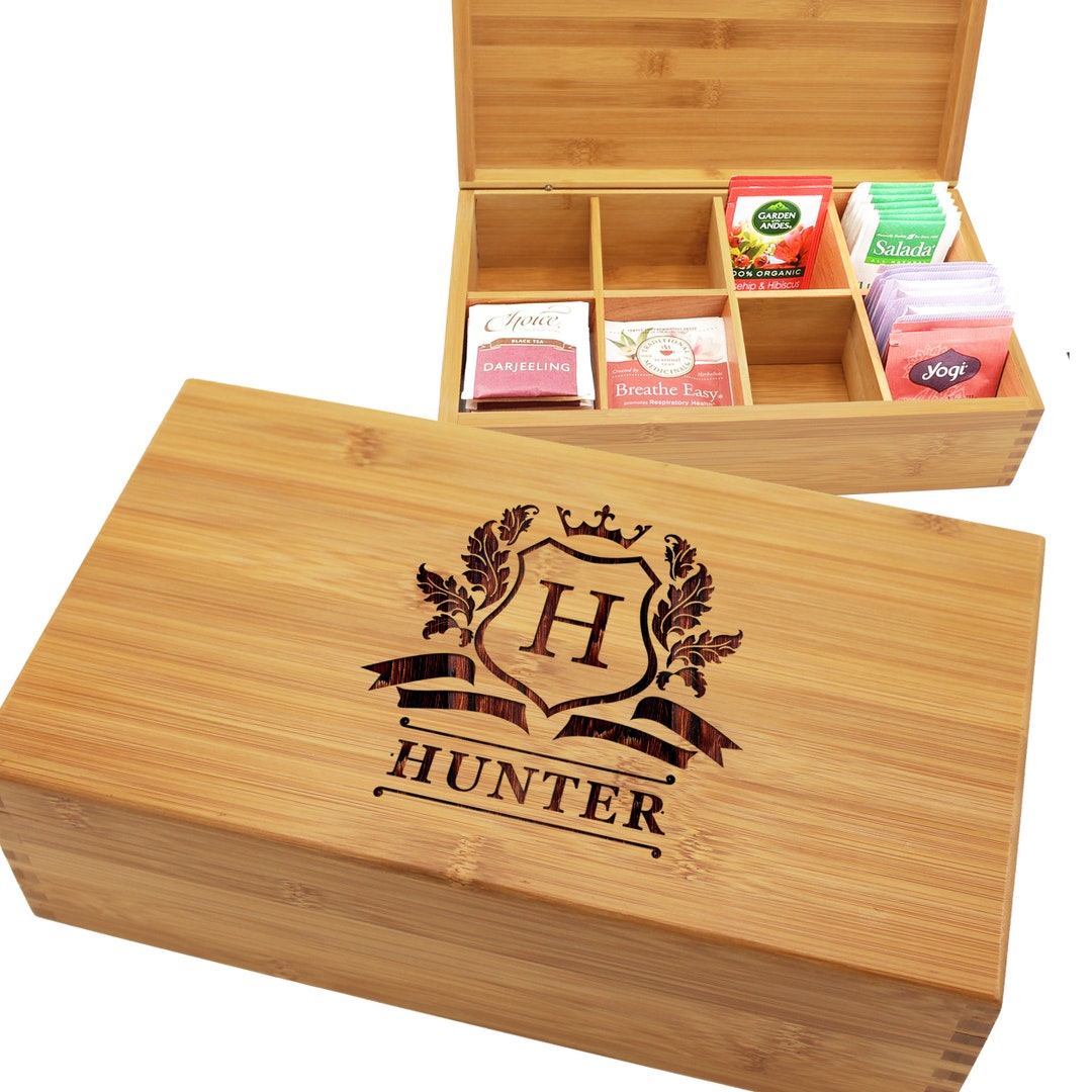Tea Box Organizer Bamboo Tea Set Grandma Gift Tea Caddy Tea Bag ...