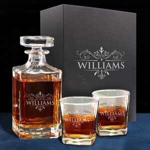 Decanter and Glasses Gift Set Personalized Decanter With Gift Box ...