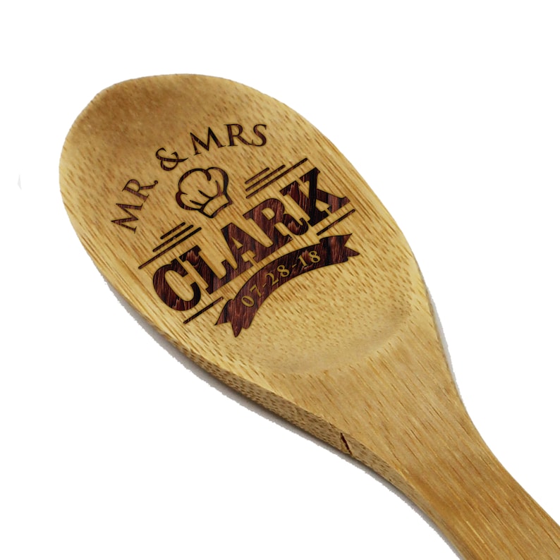 Customized Bamboo Spoon Engraved Wood Spoon Baking Party - Etsy