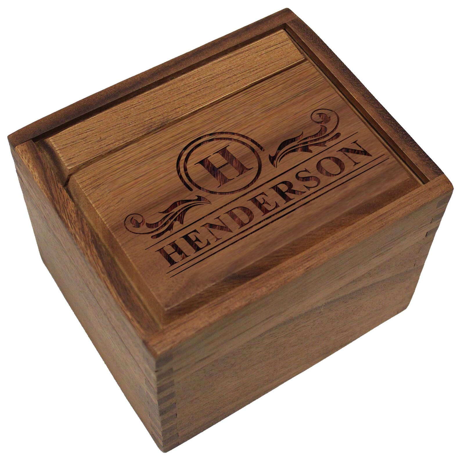 Engraved Wood Recipe Box Custom Recipe Box Personalized - Etsy