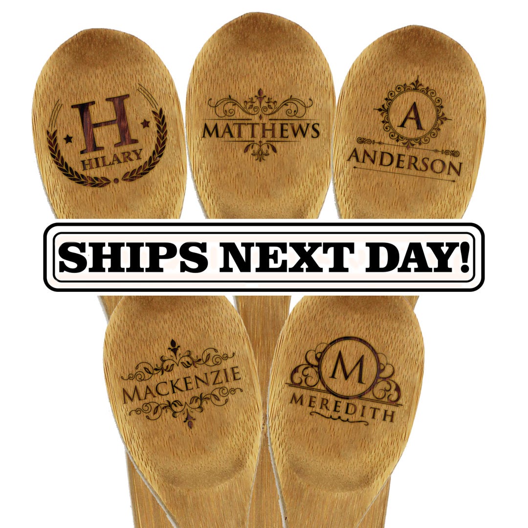 Custom Wood Spoon - Custom Bamboo Spoon - Engraved Spoon - Personalized ...