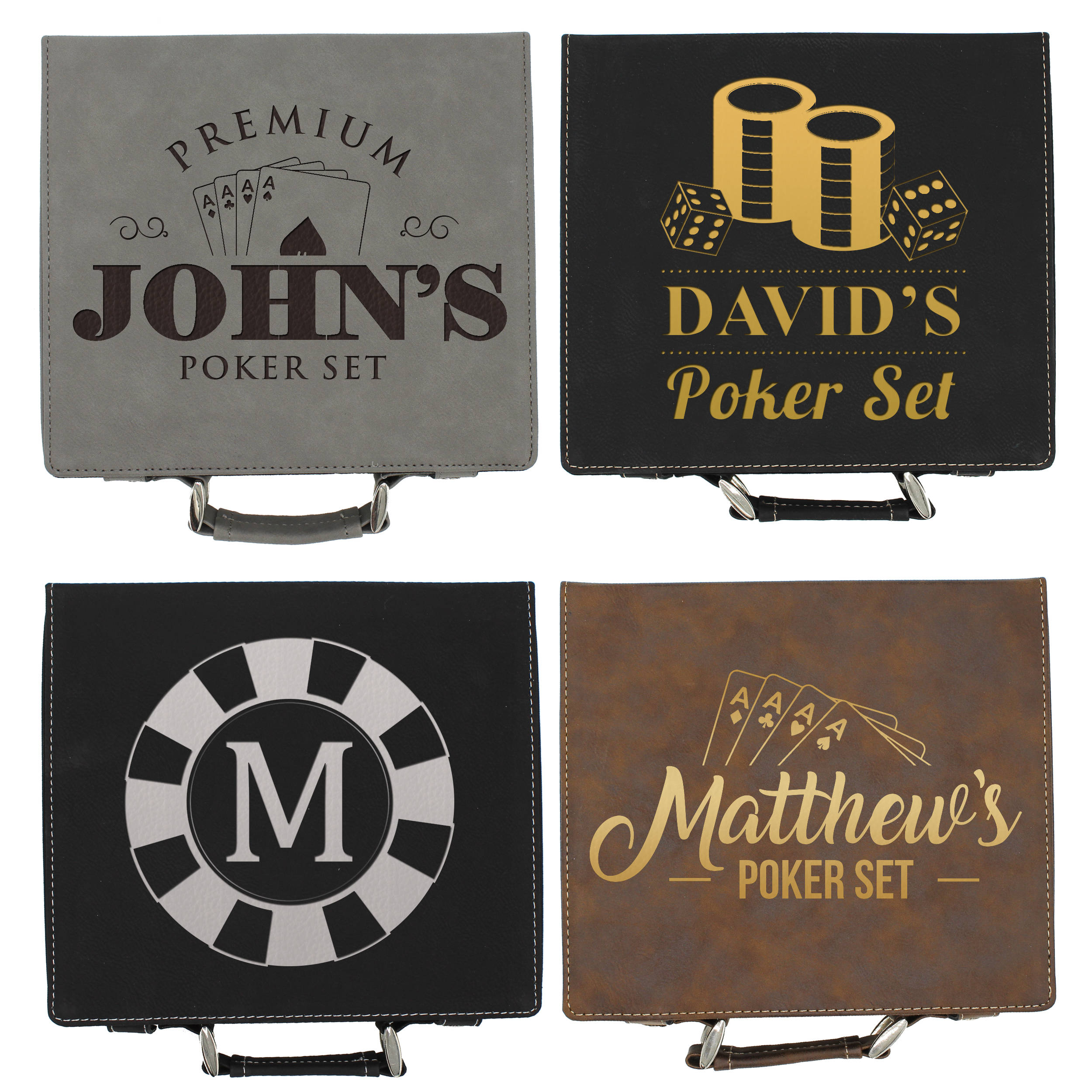 Poker Set - Poker Player Gifts - Personalized Poker Chip Set - Texas ...