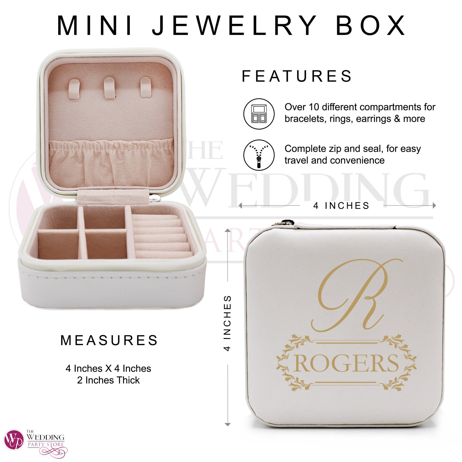Travel Jewelry Case - Personalized Mini Jewelry Box - Mini Jewelry ...