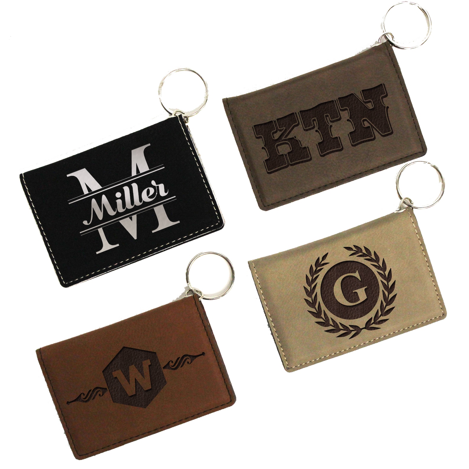Wallet Keychain Personalized ID Holder ID Wallet Keychain - Etsy