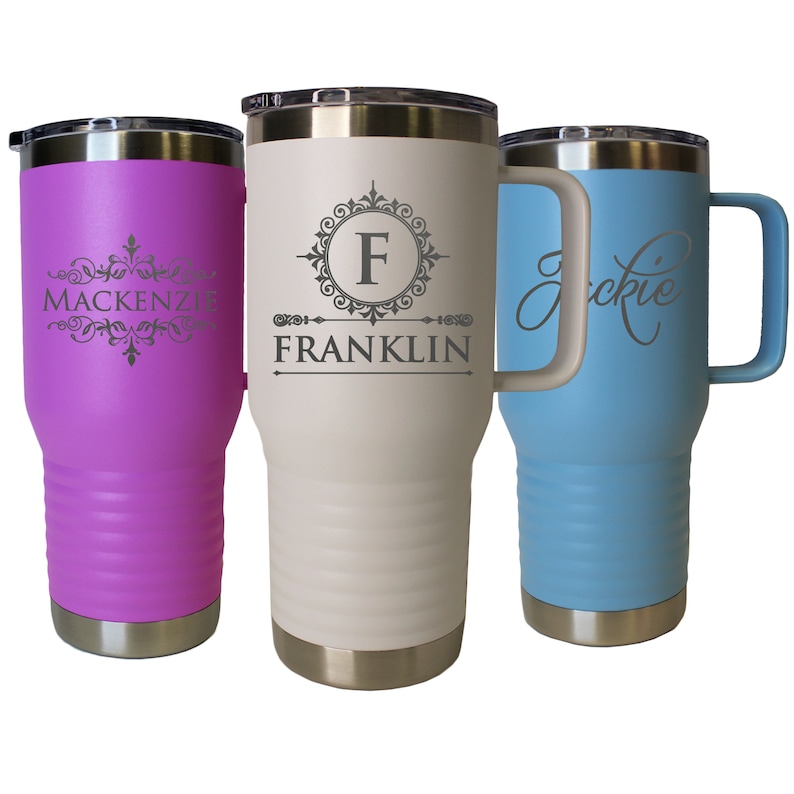 Custom Insulated Coffee Mug With Handle 20 Oz Customized Etsy