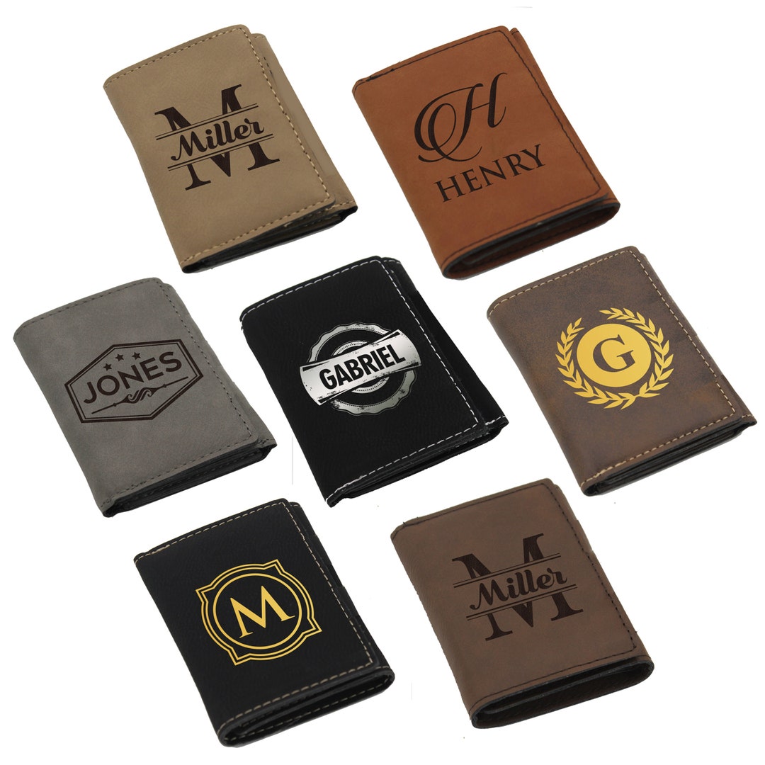 Engraved Trifold Wallet Custom Tri Fold Wallet Mens Trifold Wallet ...