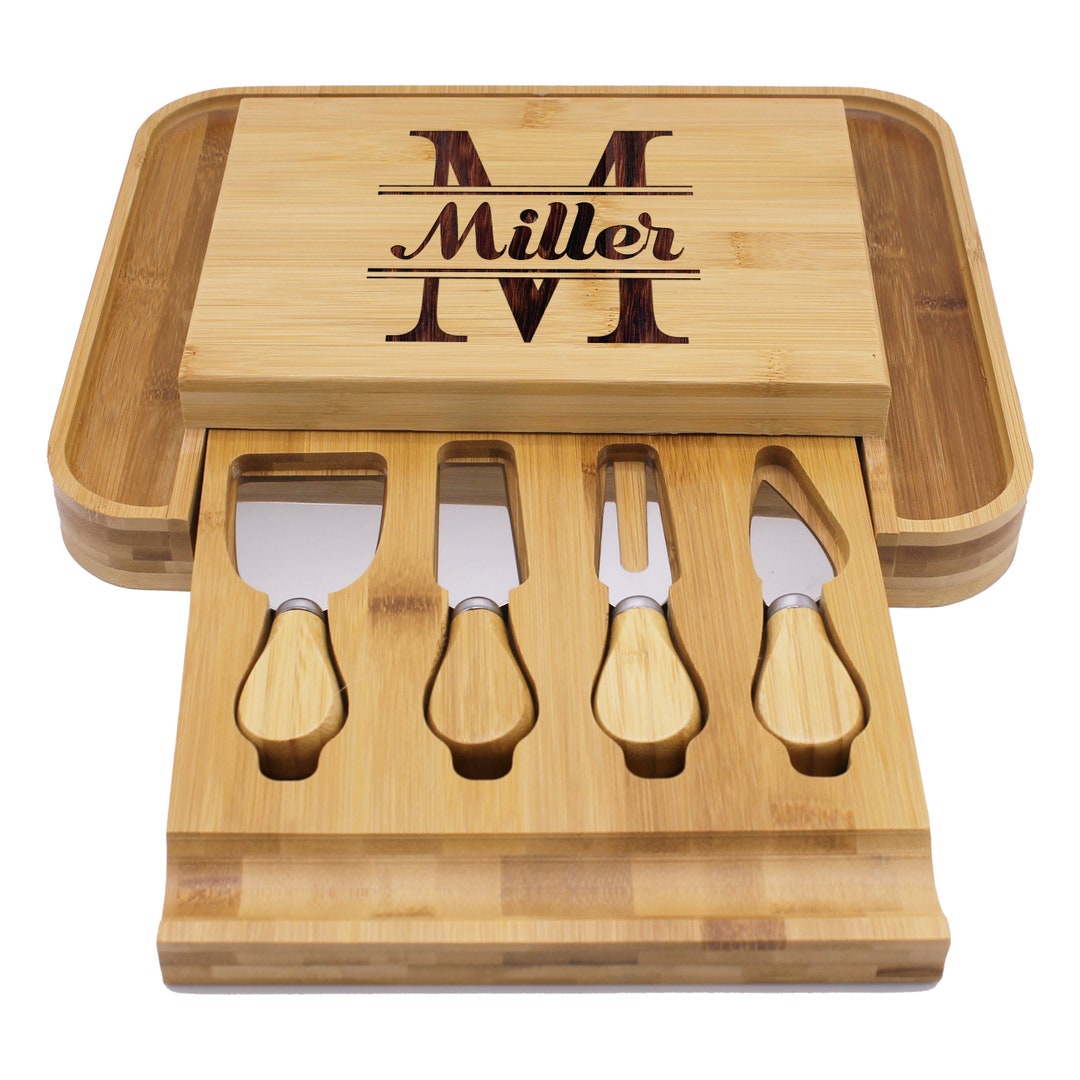 Cheese Board Set - Personalized Charcuterie Board = Premium ...