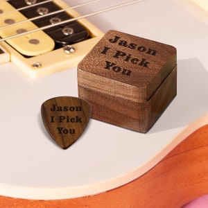 Custom Guitar Pick Your Text - Personalized Text Guitar Pick - Wooden ...