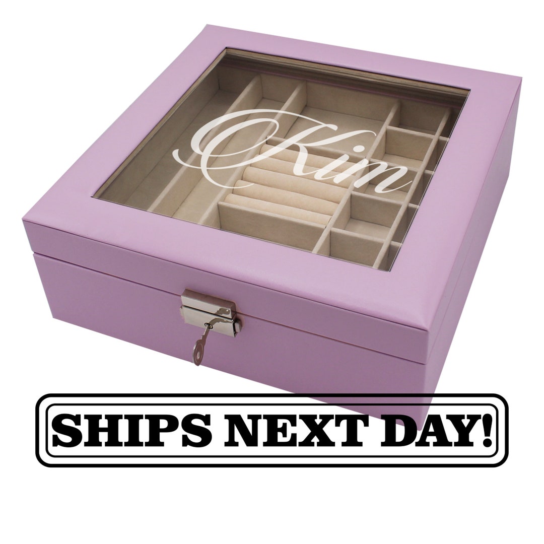 Jewelry Box Organizer Jewelry Case Leather Jewelry Box With Key Leather ...