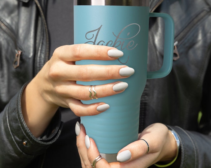 Custom Insulated Coffee Mug With Handle 20 Oz Customized Etsy