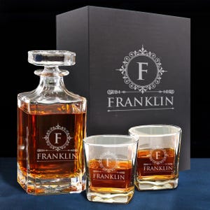 Man Birthday Gift for Him - Custom Decanter Set - Personalized Birthday ...